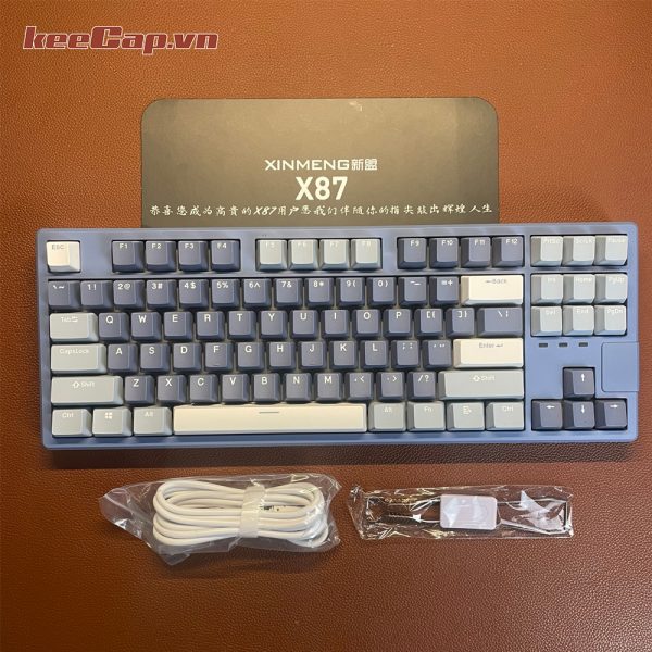 Bàn phím cơ Xinmeng X87 blue mixed (1 mode - hotswap - 87 phím) - KeeCap