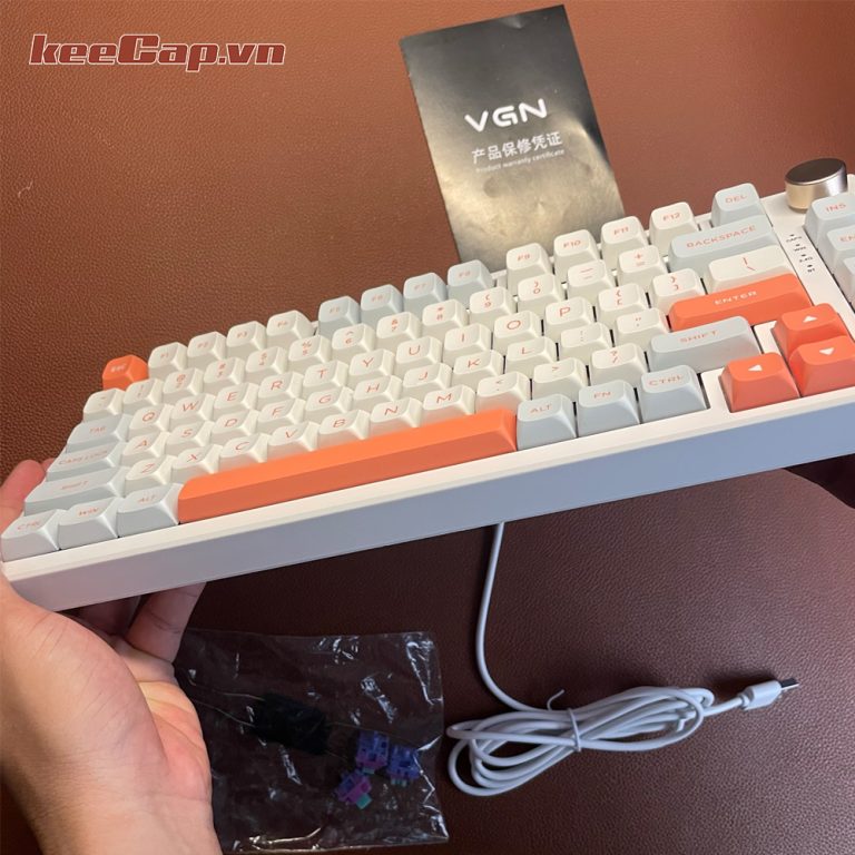 Bàn phím cơ VGN N75 Pro 3 mode (Màu jelly orange - Linear switch - hotswap) - KeeCap