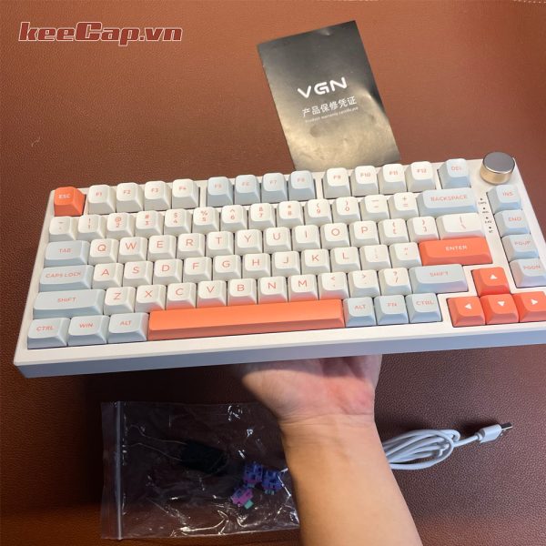 Bàn phím cơ VGN N75 Pro 3 mode (Màu jelly orange - Linear switch - hotswap) - KeeCap