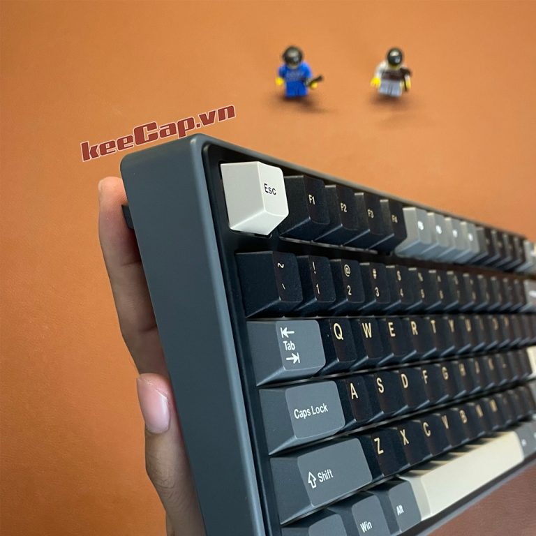 Bàn phím cơ Royal Kludge RK R75 tím sữa 3 mode (layout 75% - núm vặn ...