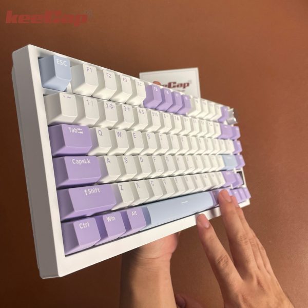 Bàn phím cơ AJAZZ AK820 Pro tím sữa (3 mode - có màn hình - layout 75% ...