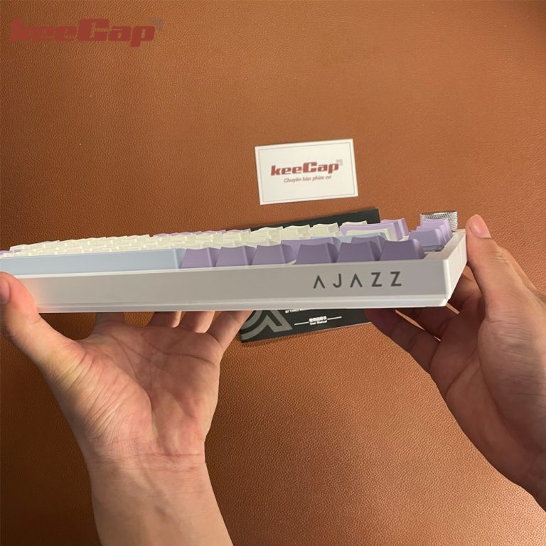 Bàn phím cơ AJAZZ AK820 Pro tím sữa (3 mode - có màn hình - layout 75% ...