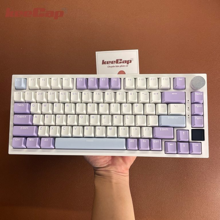 Bàn phím cơ AJAZZ AK820 Pro tím sữa (3 mode - có màn hình - layout 75% ...
