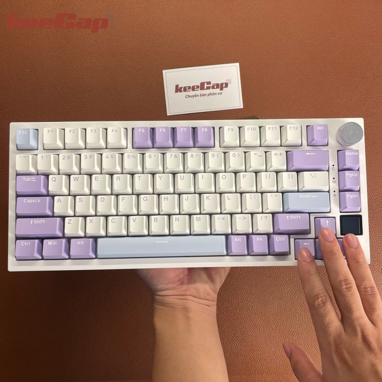 Bàn phím cơ AJAZZ AK820 Pro tím sữa (3 mode - có màn hình - layout 75% ...