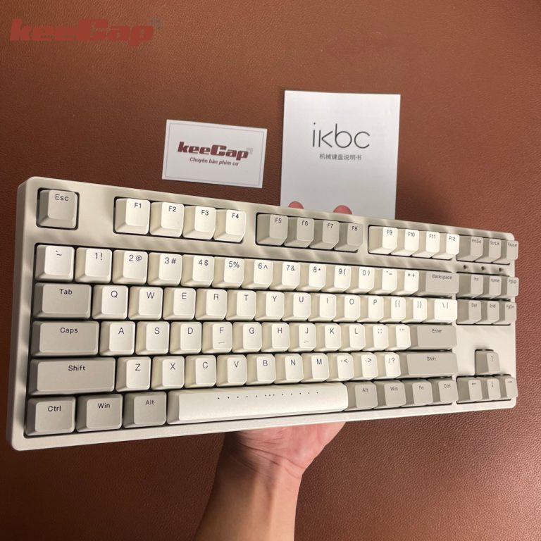 Bàn phím cơ IKBC W200 Industrial Gray Retro (Wireless 2.4Ghz - Cherry MX Red Switch - 87 phím ...