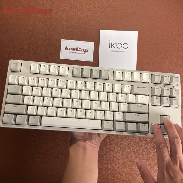 Bàn phím cơ IKBC W200 Industrial Gray Retro (Wireless 2.4Ghz - Cherry MX Red Switch - 87 phím ...