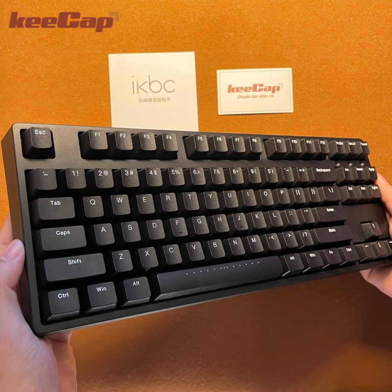 Bàn phím cơ không dây IKBC W200 Full Black (87 phím - Cherry MX red switch - wireless 2.4G) - KeeCap